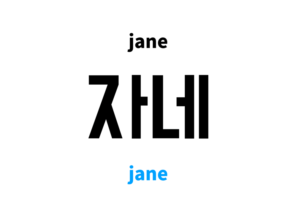 jane in Korean: 자네's meaning and pronunciation
